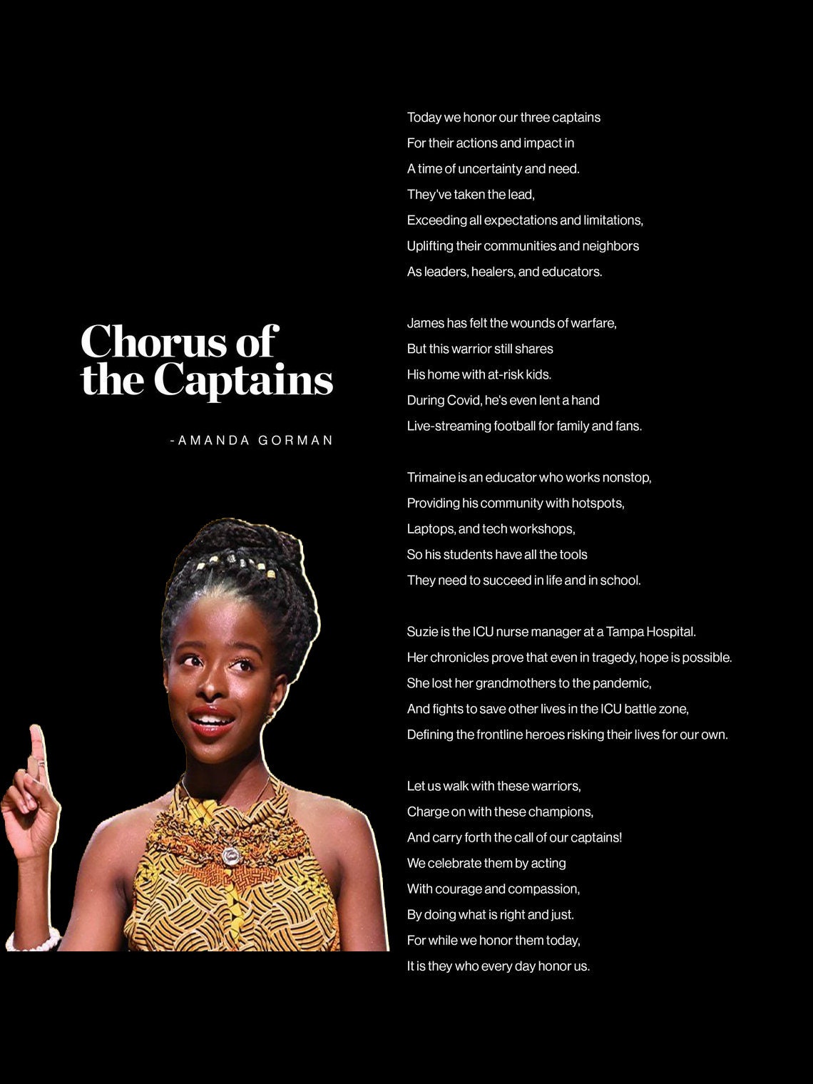 Printable Amanda Gorman Chorus of the Captains Poem super | Etsy