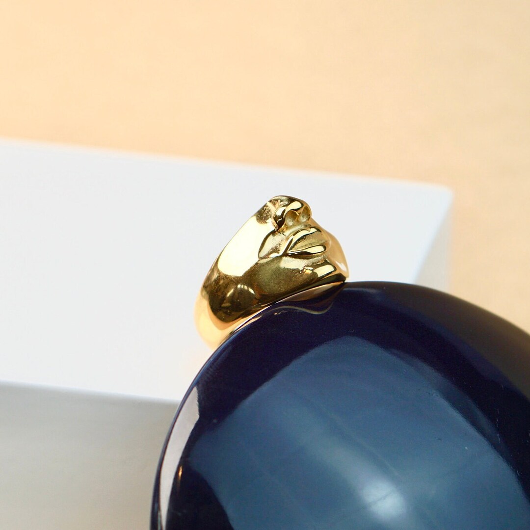 Stainless Steel Human Face Trend Band Ring 18K Gold Plated - Etsy