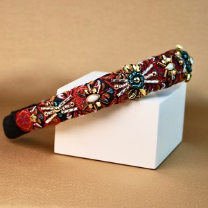 HANDMADE - Jacquard Beaded Headband Unique Design 4 - Etsy