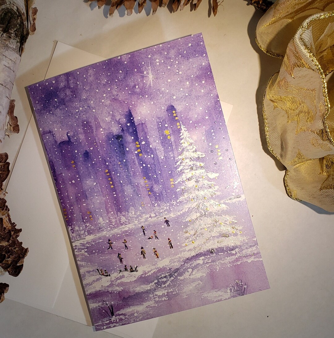 5 X 7 Christmas Card Christmas in the City Greeting Card Holiday Card ...