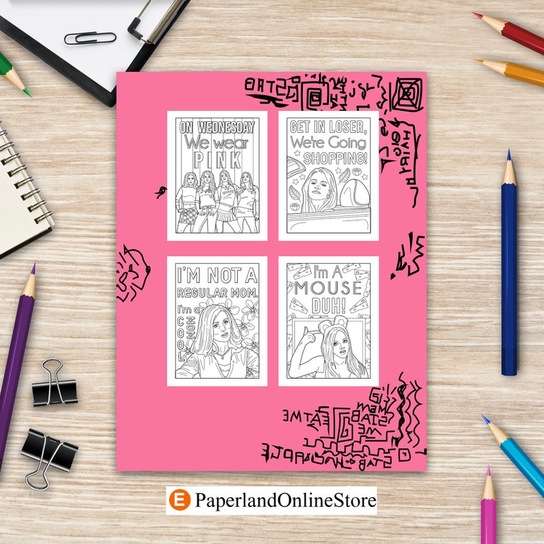 A Very Mean Girl Coloring Book, Bachelorette Mean Girls Party Gifts ...