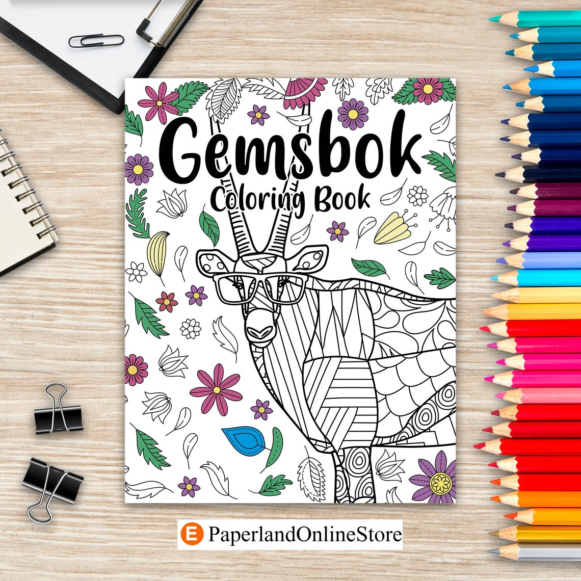 Gemsbok Coloring Book Coloring Books for Adults Gifts for - Etsy