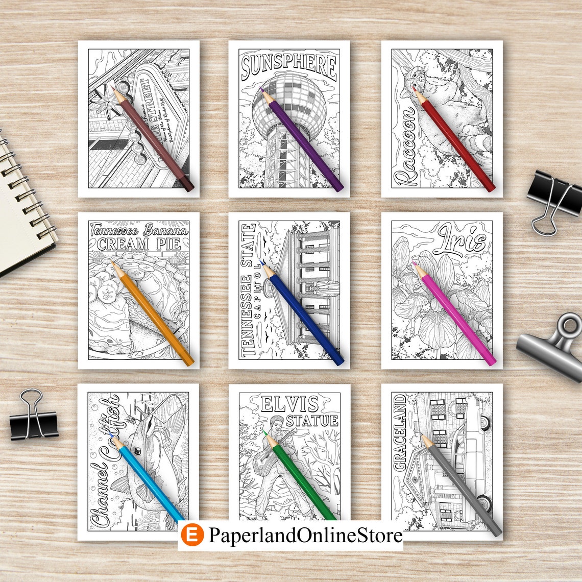 Tennessee Coloring Book Adult Painting on USA States - Etsy