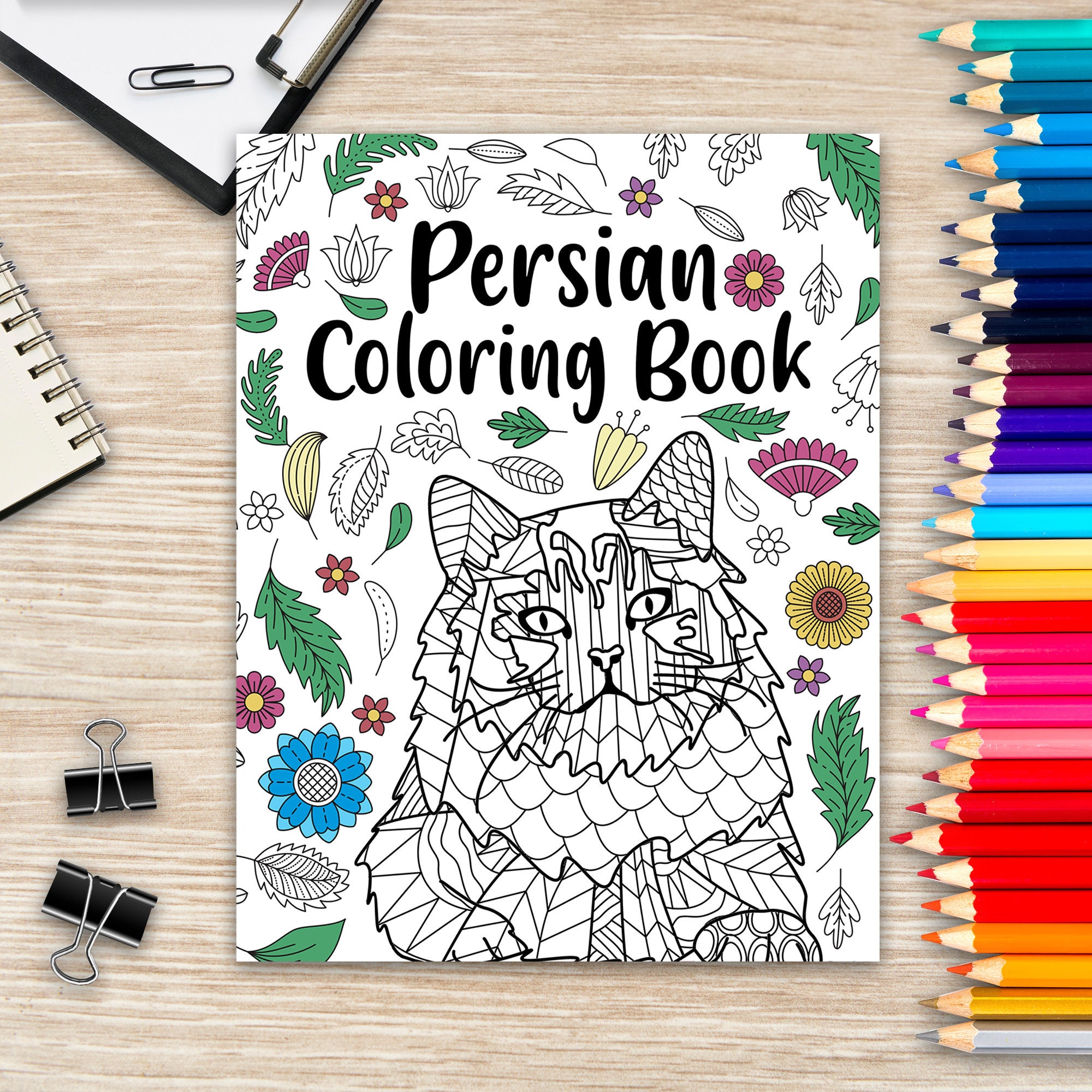 Persian Coloring Book Cat Lover Gift Cat Mom Doodle Cat - Etsy