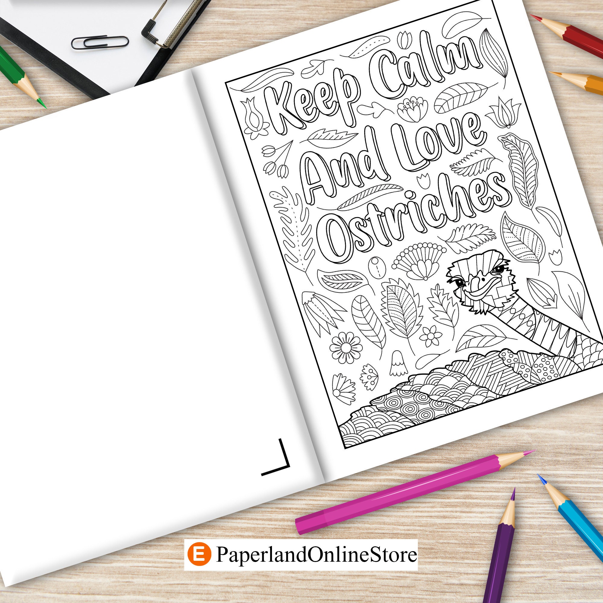 Ostrich Mandala Coloring Book, Coloring Books for Adults, Gifts for ...