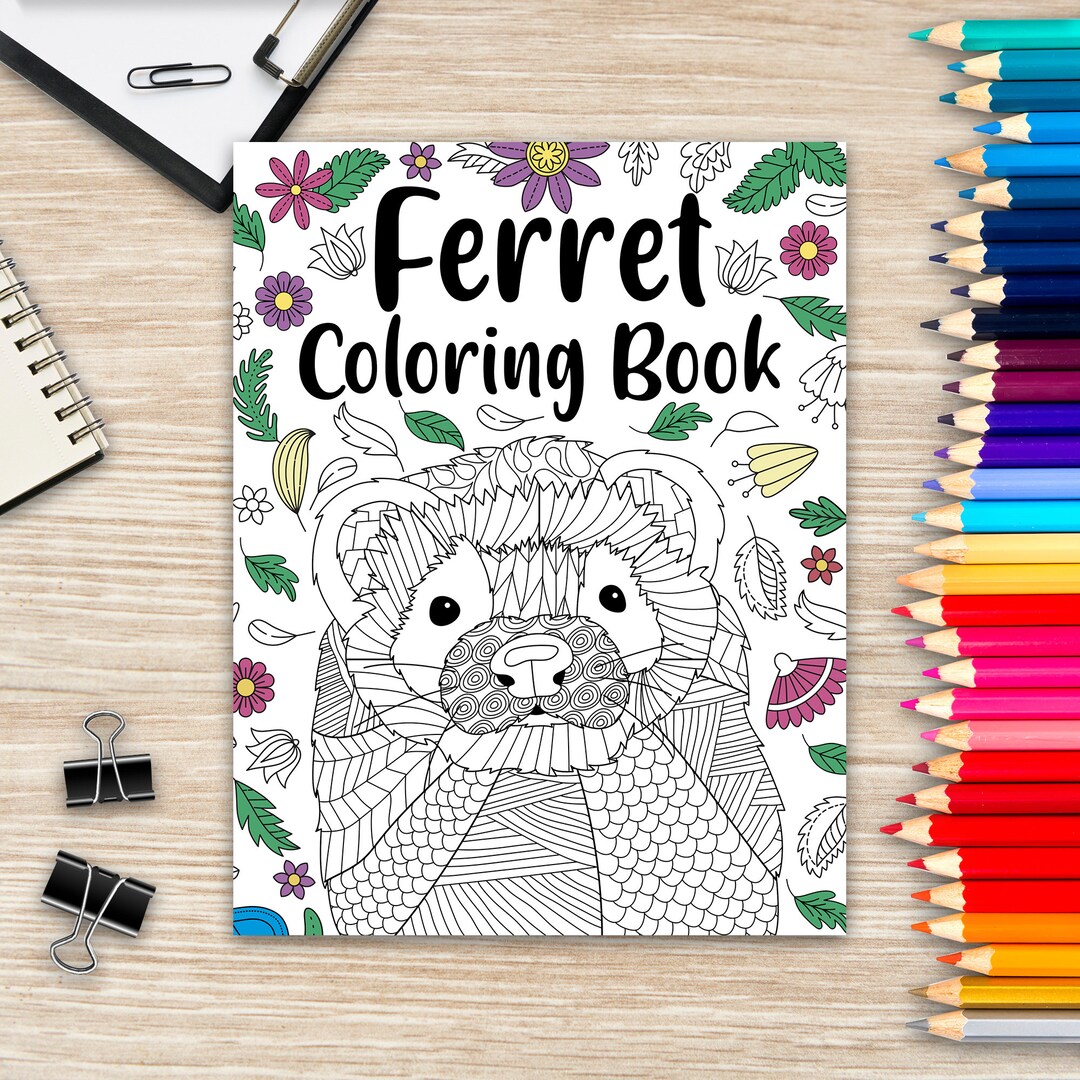 Ferret Coloring Book: Floral Mandala Animal Designs - Etsy