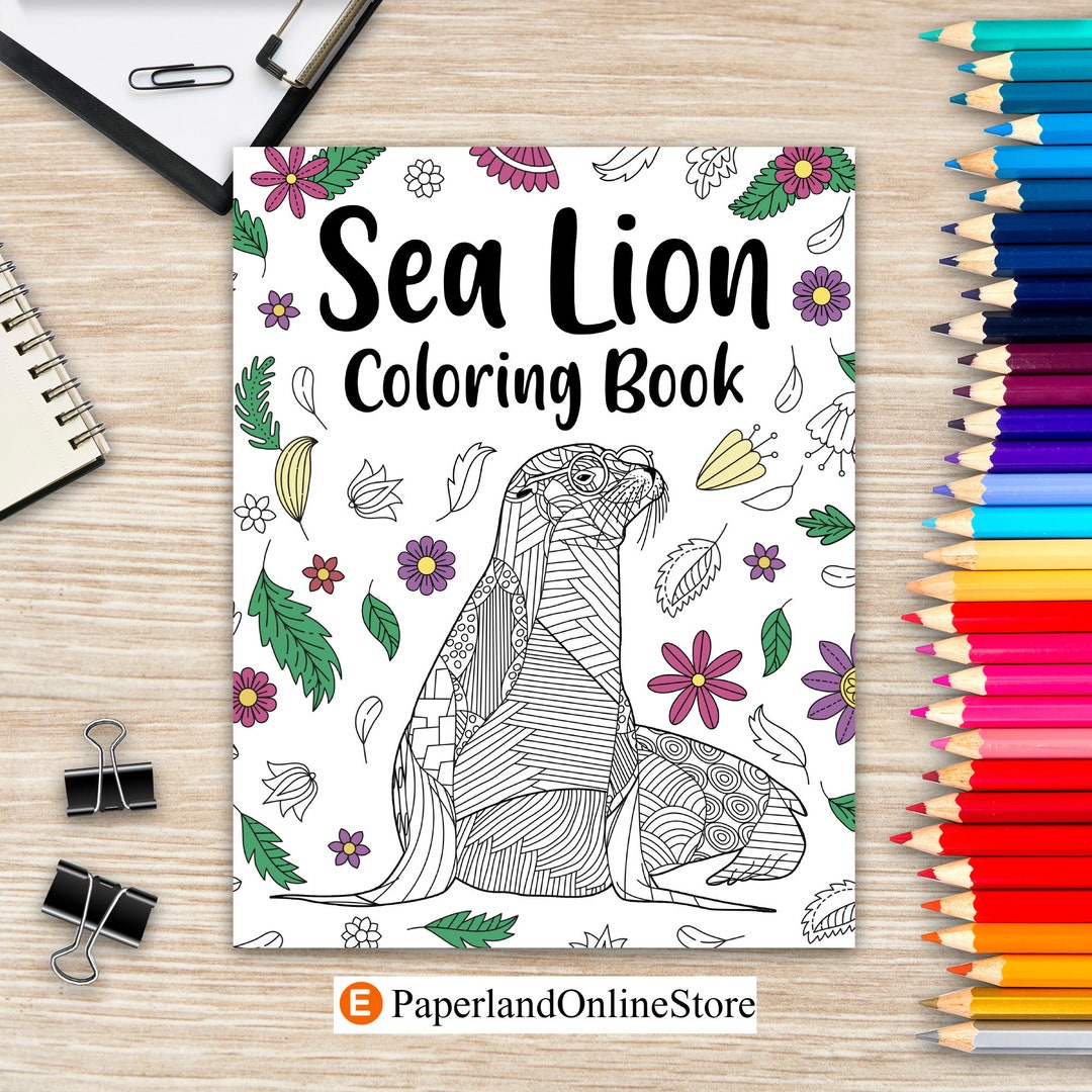 Sea Lion Coloring Book: Mandala Zentangle Designs & Freestyle Pages - Etsy