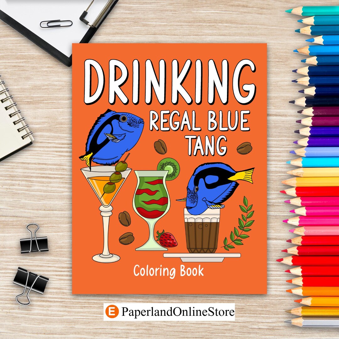 Drinking Regal Blue Tang Coloring Book: Cocktail & Coffee Recipes - Etsy