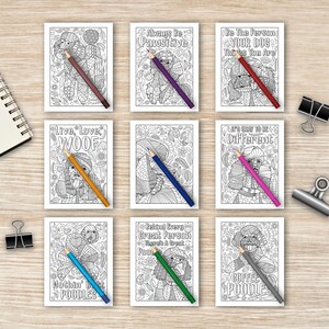 Poodle Coloring Book, Adult Coloring Book, Animal Coloring Book, Gift ...