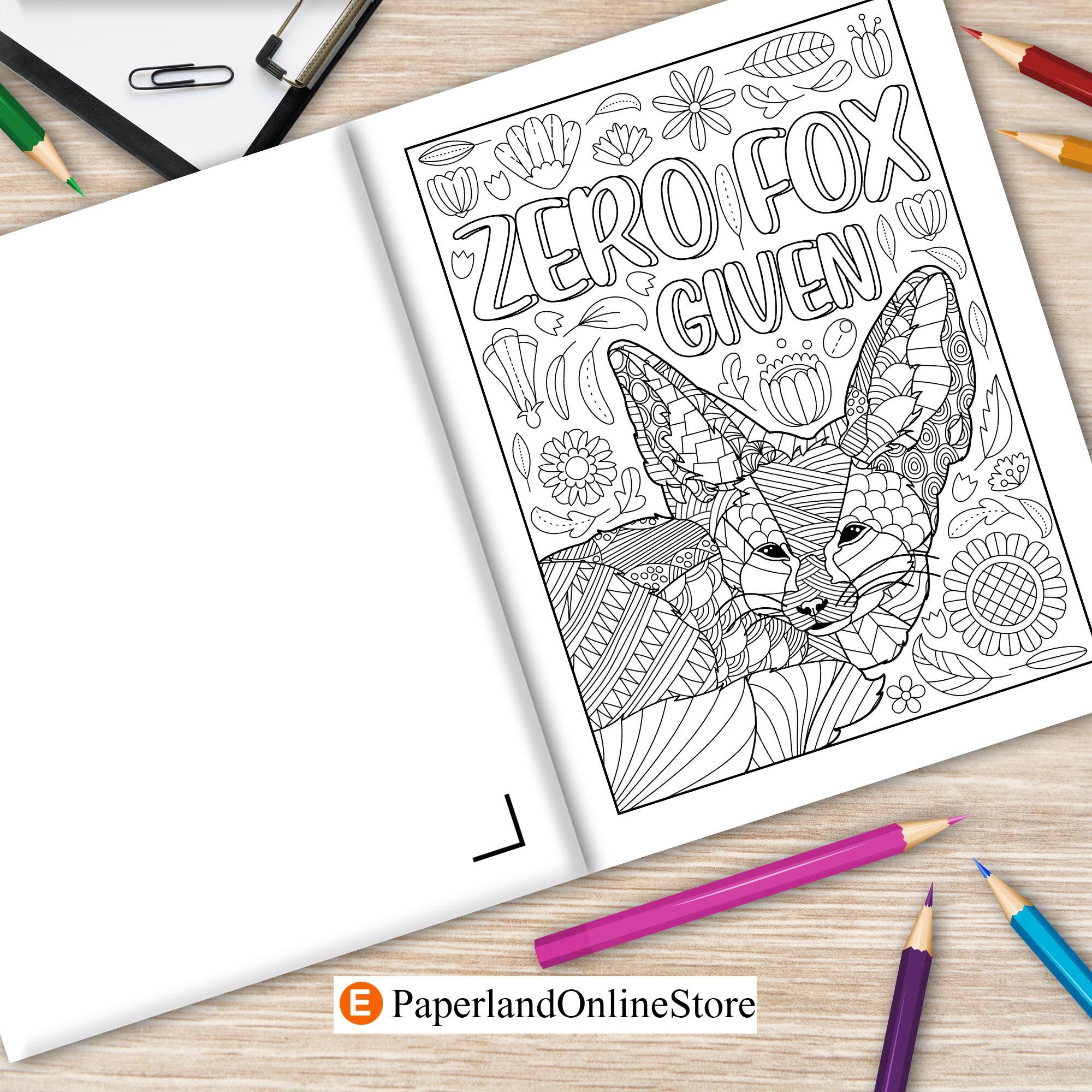 Fennec Fox Coloring Book Coloring Books for Adults Gifts for - Etsy