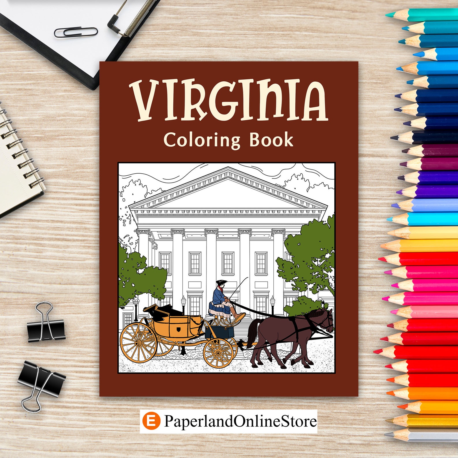Virginia Coloring Book Adult Coloring Pages Painting on USA | Etsy