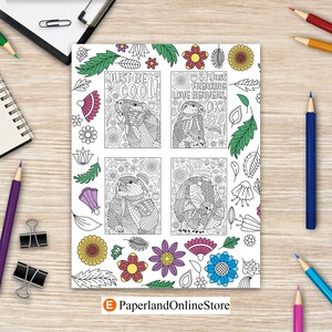 Beaver Coloring Book, Coloring Books for Adults, Gifts for Animal ...