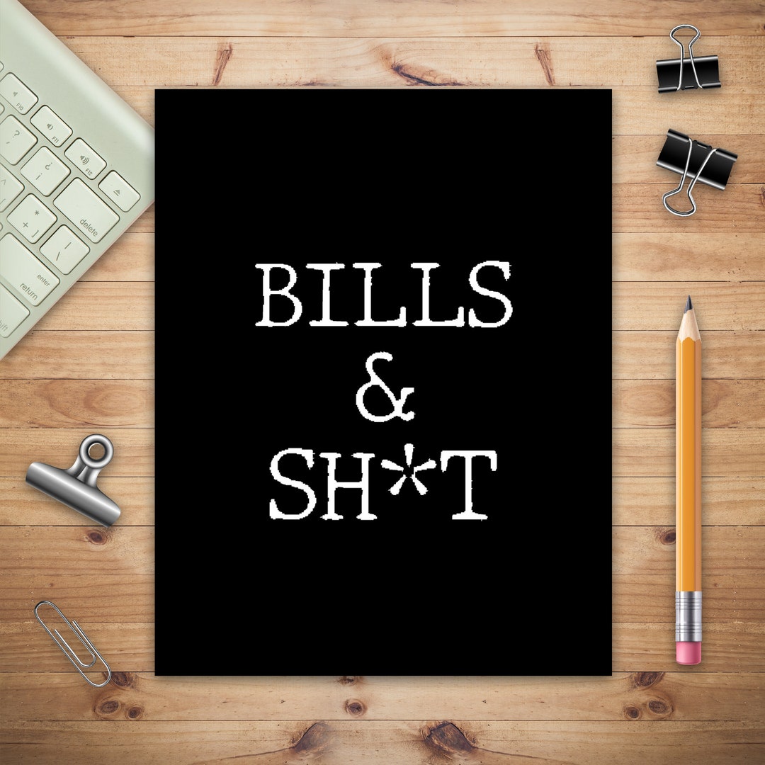 Bills & Shit, Adult Budget Planner (printed), Weekly Expense Tracker ...