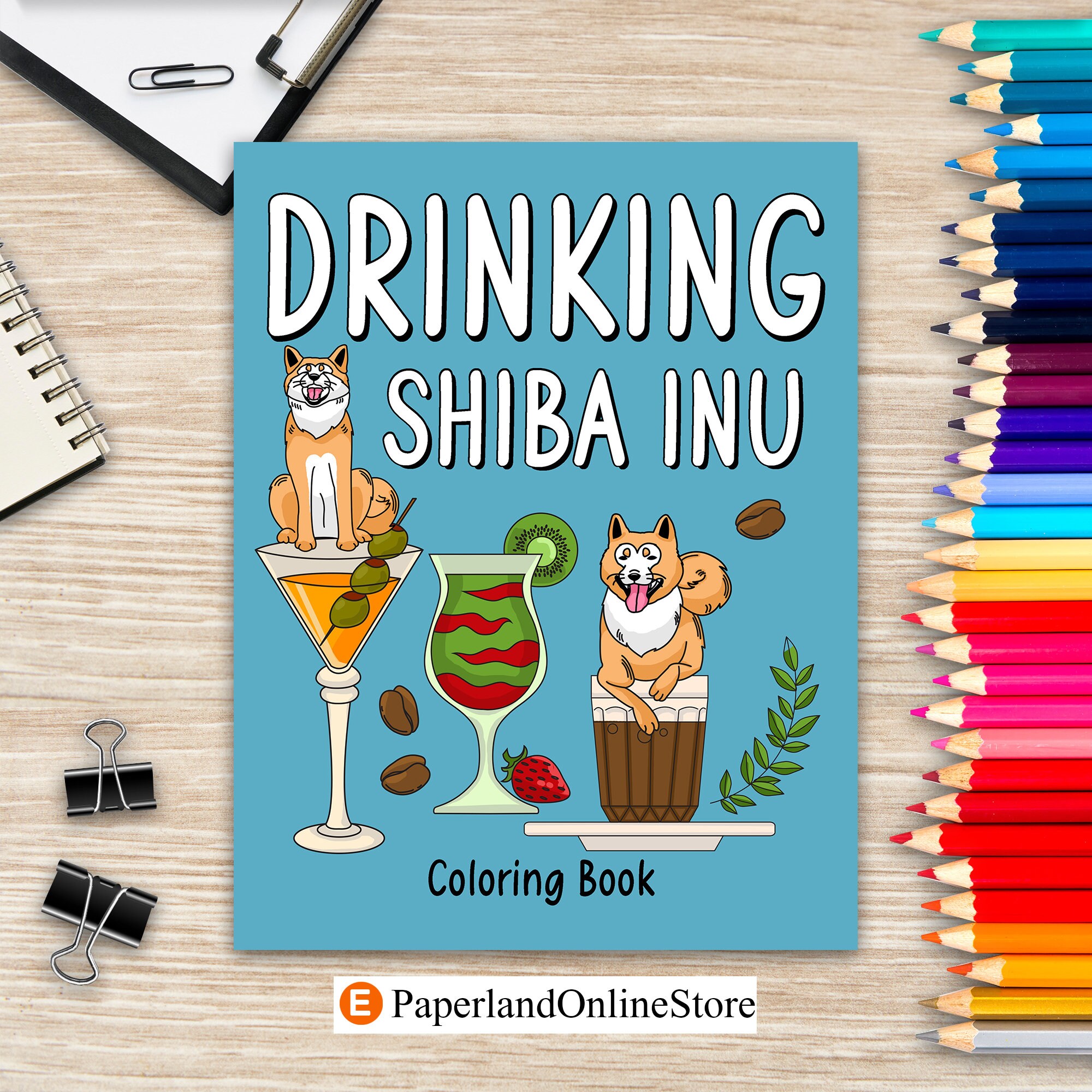 Drinking Shiba Inu Coloring Book Coloring Books for Adults - Etsy