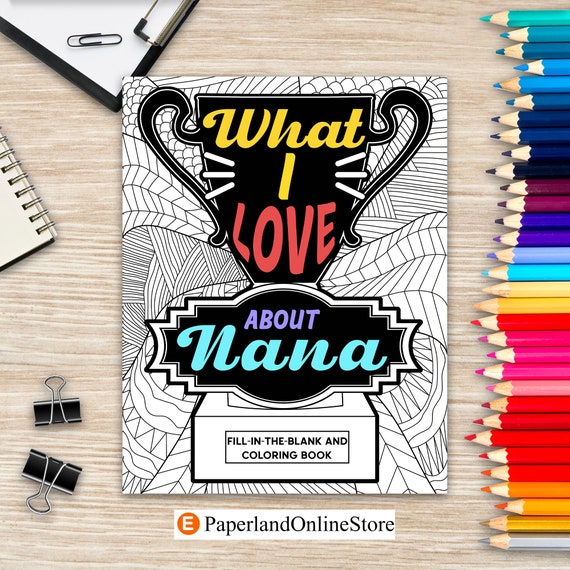 What I Love About Nana Coloring Book Coloring Books for | Etsy