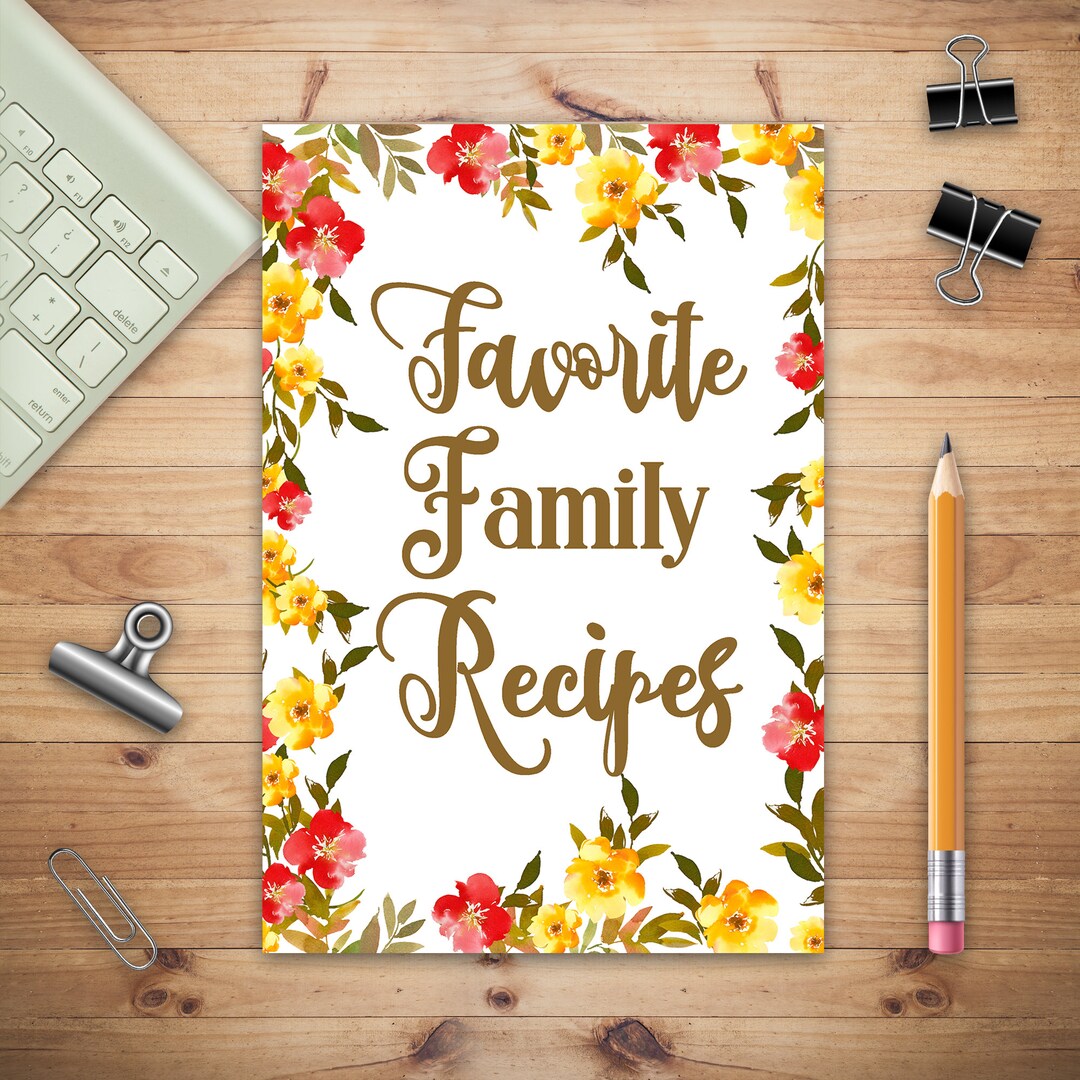 Favorite Family Recipes, Adult Blank Lined Diary Notebook, Write in ...