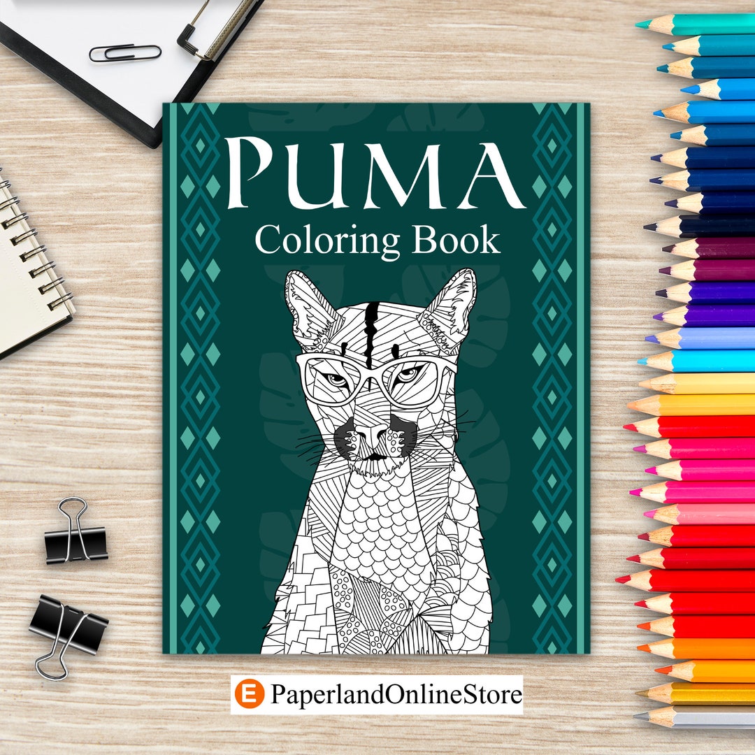 Puma Coloring Book: Wildlife Designs for Adults - Etsy