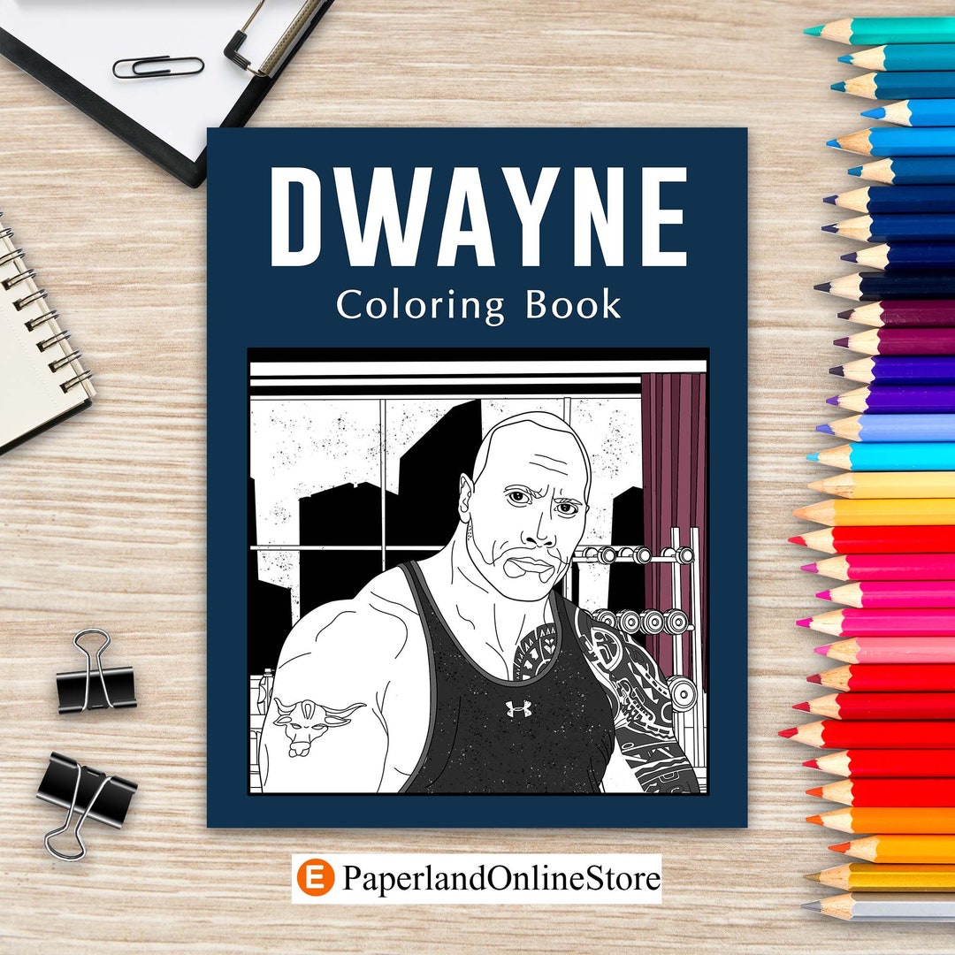 Dwayne Coloring Book, American Actor Coloring Books for Adult, Movie ...