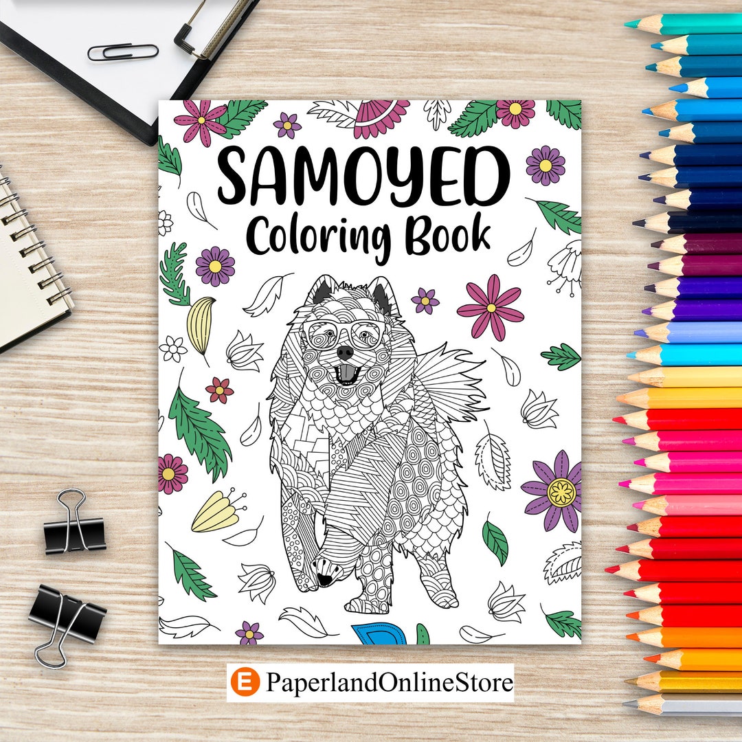 Samoyed Coloring Book, Mandala Crafts & Hobbies Zentangle Books, Funny ...
