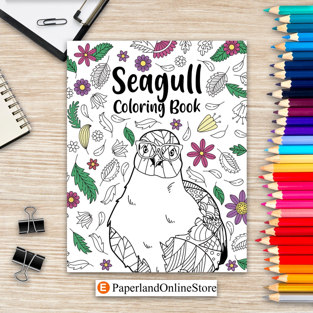 Seagull Coloring Book, Adult Crafts & Hobbies Coloring Books, Bird ...