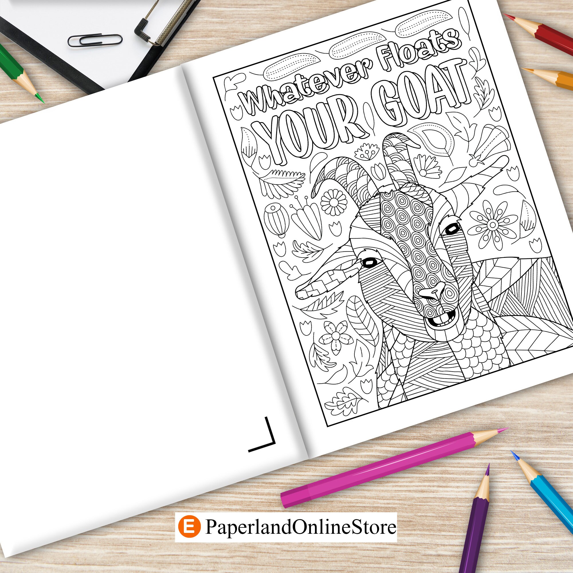 Goat Coloring Book Adult Coloring Book Goat Gifts for Goat - Etsy