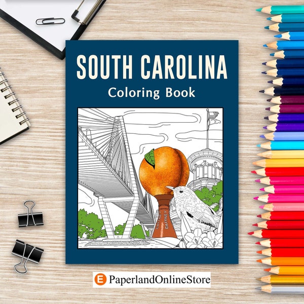 Adult Coloring Pages South Carolina - Etsy