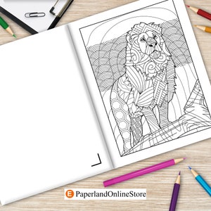 Lion Coloring Book, Coloring Books for Adults, Gifts for Lion Lovers ...