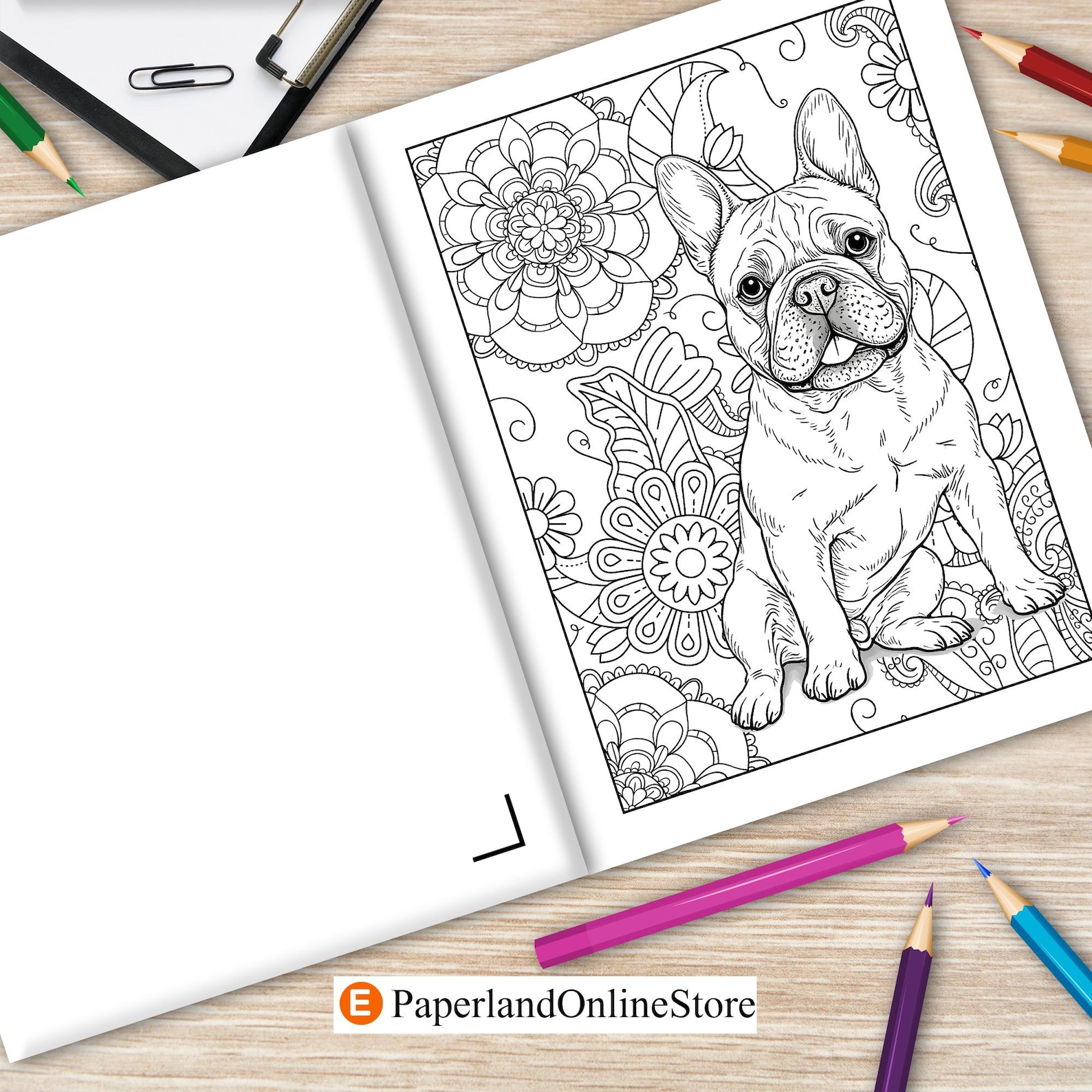 French Bulldog Coloring Book: Mandala Dog Illustrations, Fun Quotes - Etsy