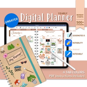 Boho Style Digital Planner, Goodnotes Android or iPad Planner, Undated ...