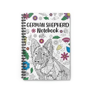 German Shepherd Spiral Notebook, Ruled Line, Personalized Coloring Dog ...