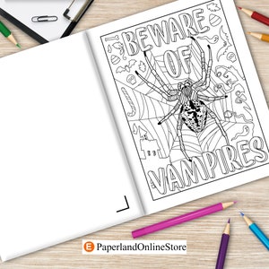 Spider Halloween Coloring Book, Coloring Books for Adults, Zentangle ...
