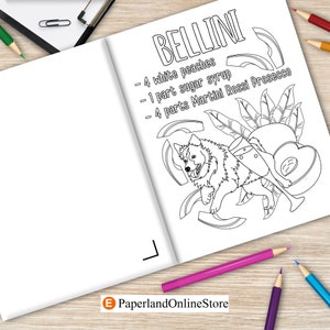 Drinking Border Collie Coloring Book: Cocktail & Coffee Recipes - Etsy