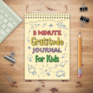 3 Minute Gratitude Journal for Kids, Journal Prompts for Kids to Teach ...