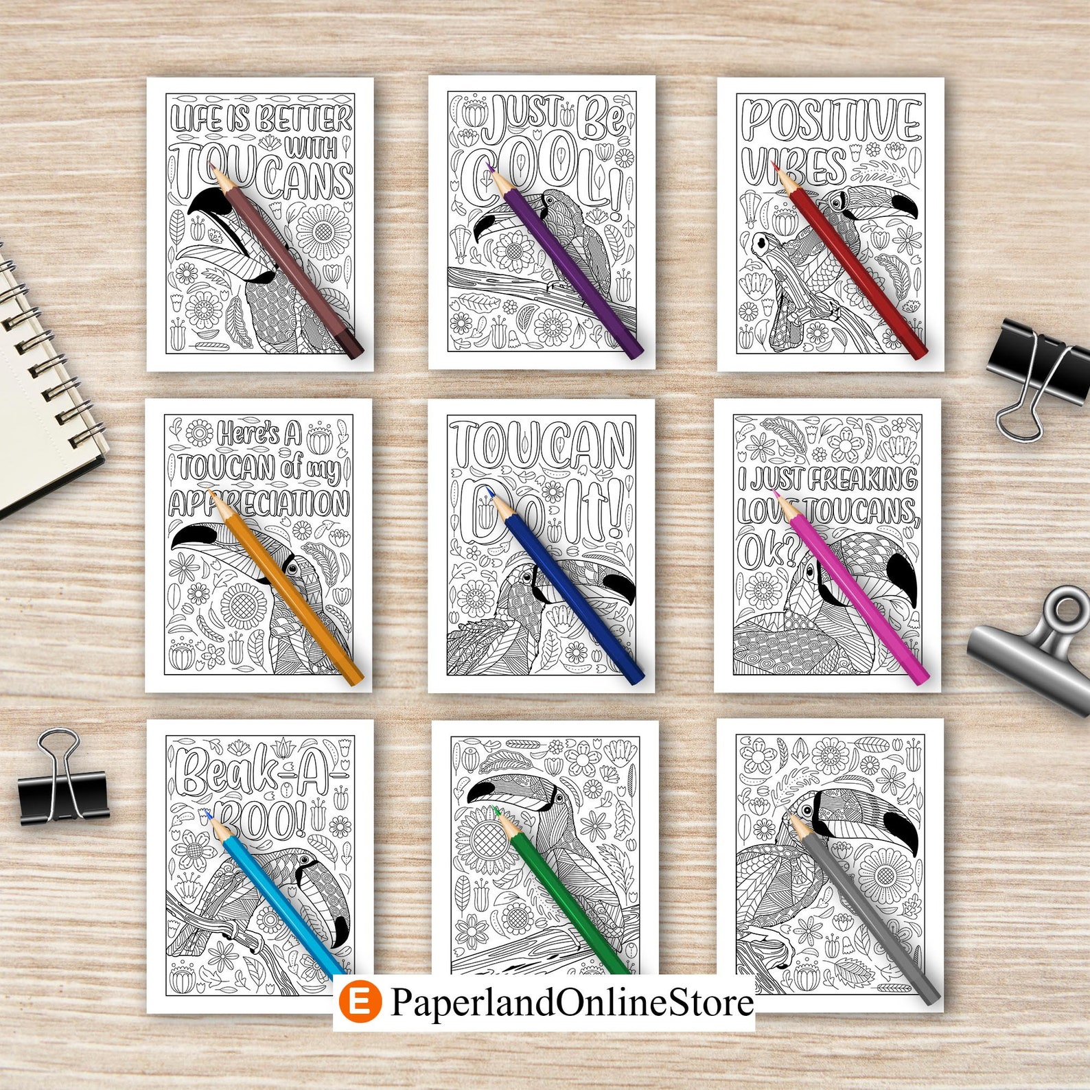 Toucan Coloring Book Coloring Books for Adults Gifts for - Etsy