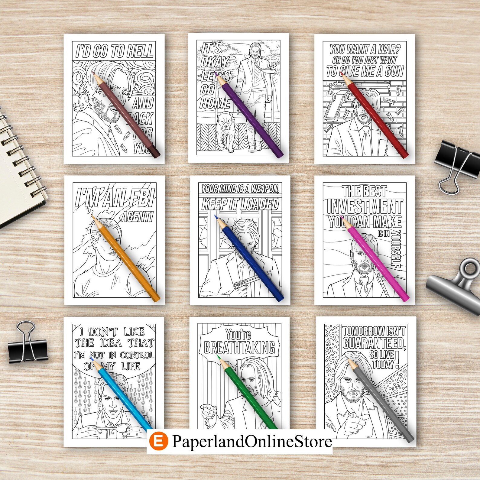 Keanu Coloring Book, Coloring Books for Adults, Actor Coloring Pages ...
