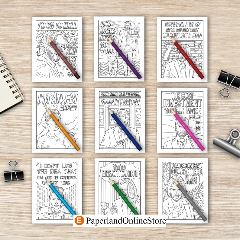Keanu Coloring Book, Coloring Books for Adults, Actor Coloring Pages ...