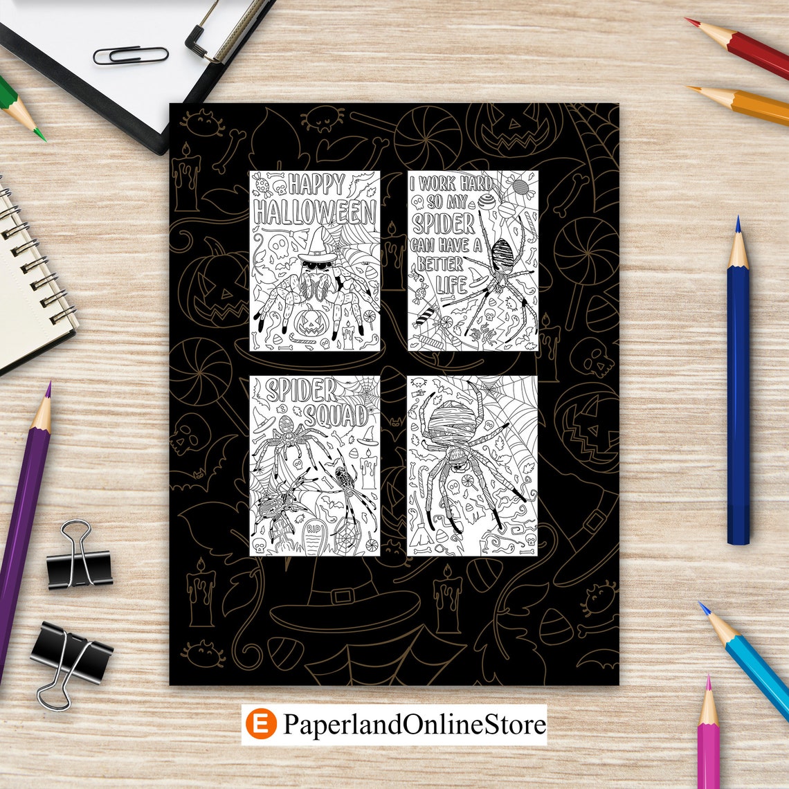 Spider Halloween Coloring Book Coloring Books for Adults - Etsy