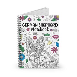 German Shepherd Spiral Notebook, Ruled Line, Personalized Coloring Dog ...