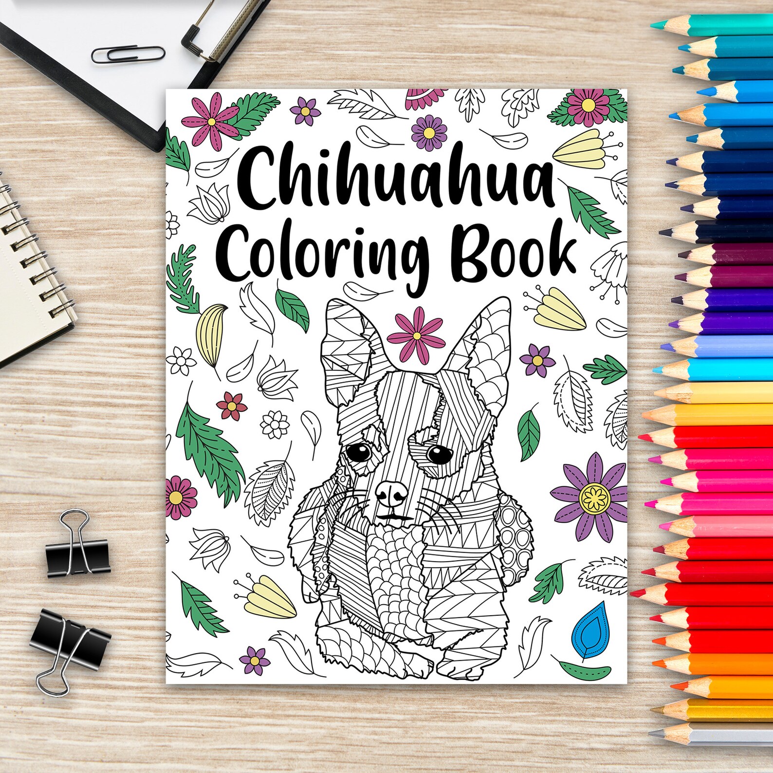 Chihuahua Coloring Book Coloring Book for Adults Chihuahua | Etsy