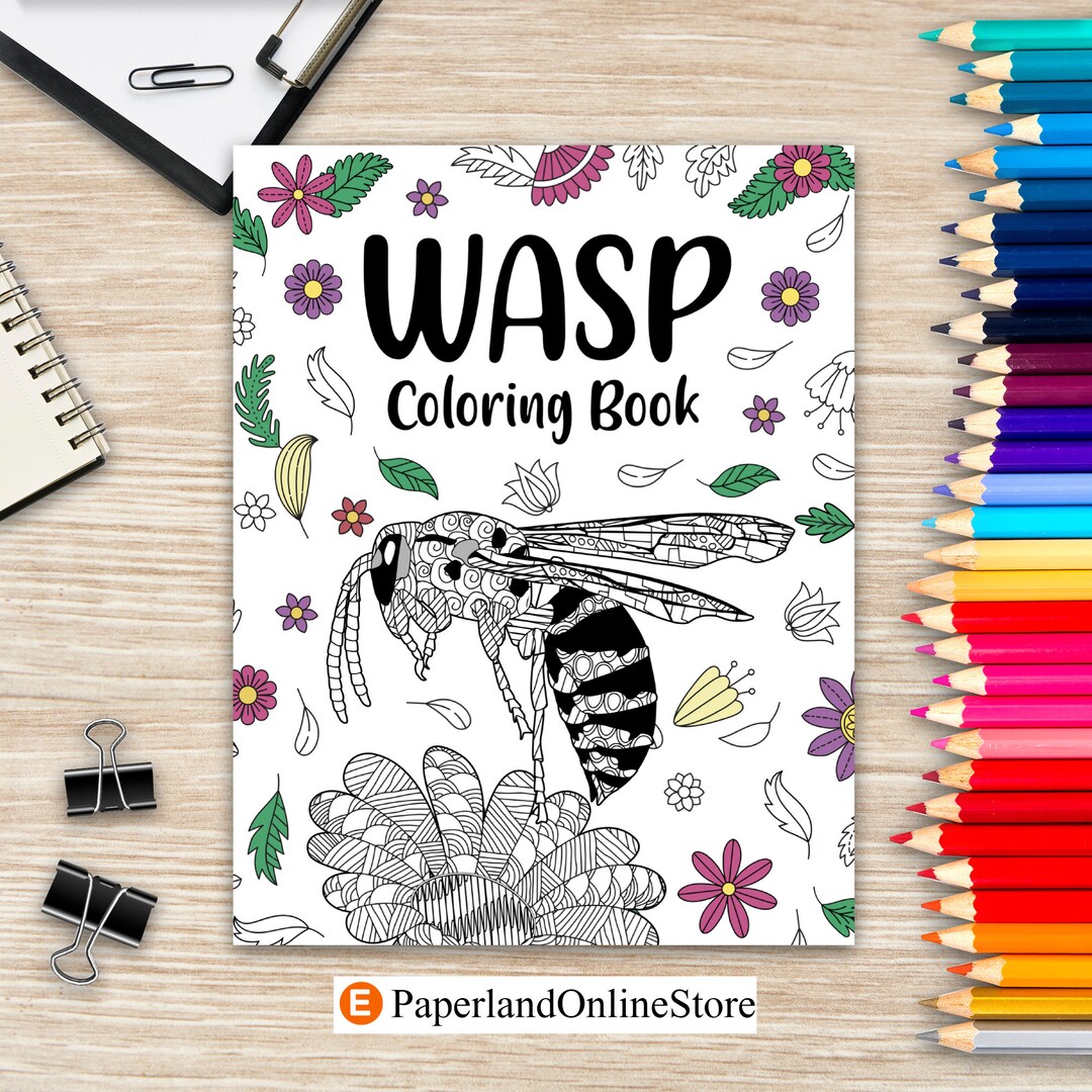 Wasp Coloring Book, Adult Crafts & Hobbies Books, Floral Mandala Pages ...