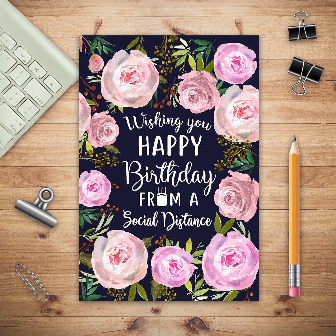 Wishing You Happy Birthday From a Social Distance, Birthday Lined ...