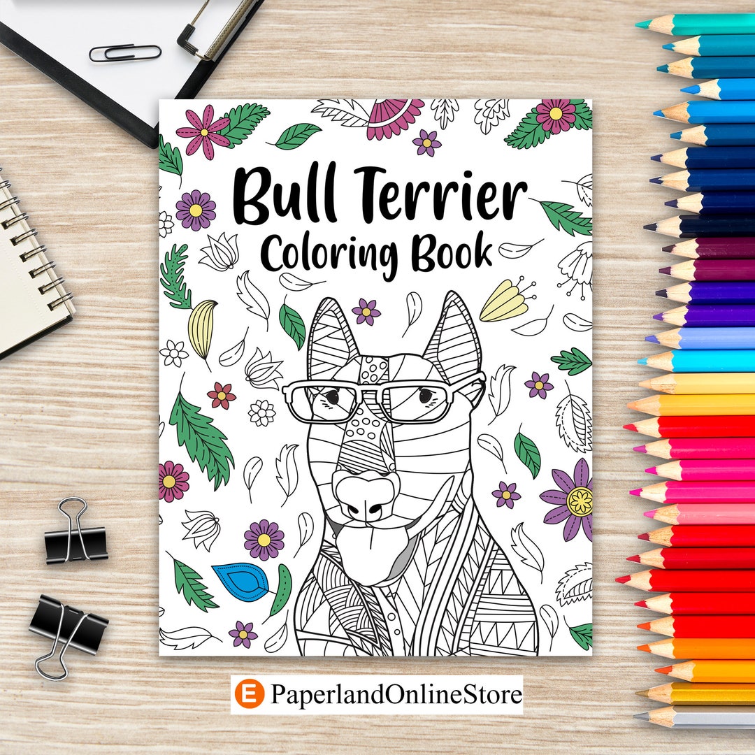 Bull Terrier Coloring Book: Animal Mandala Zentangle Designs - Etsy