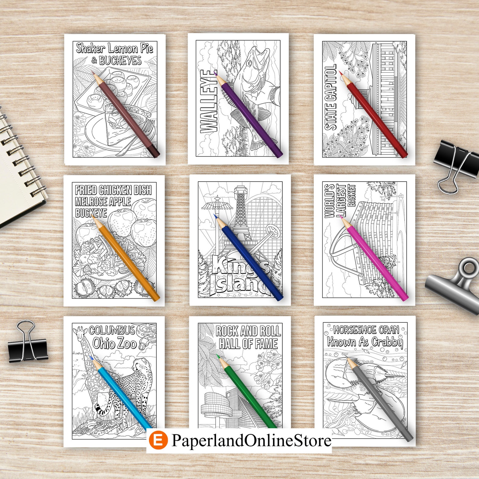 Ohio Coloring Book Adult Coloring Pages Painting on USA - Etsy