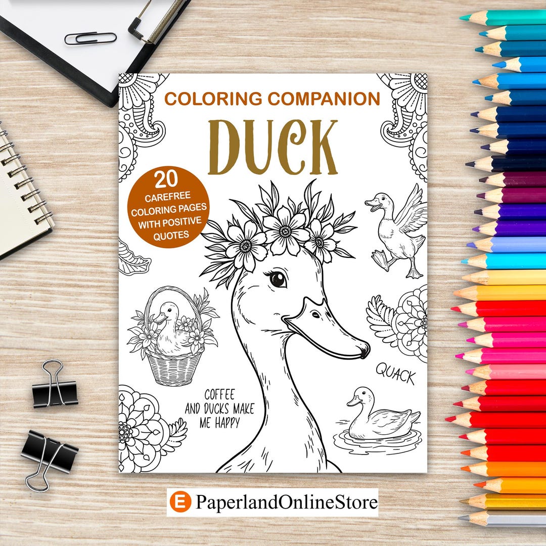 Duck Coloring Book: 20 Mandala Illustration Pages With Quotes - Etsy