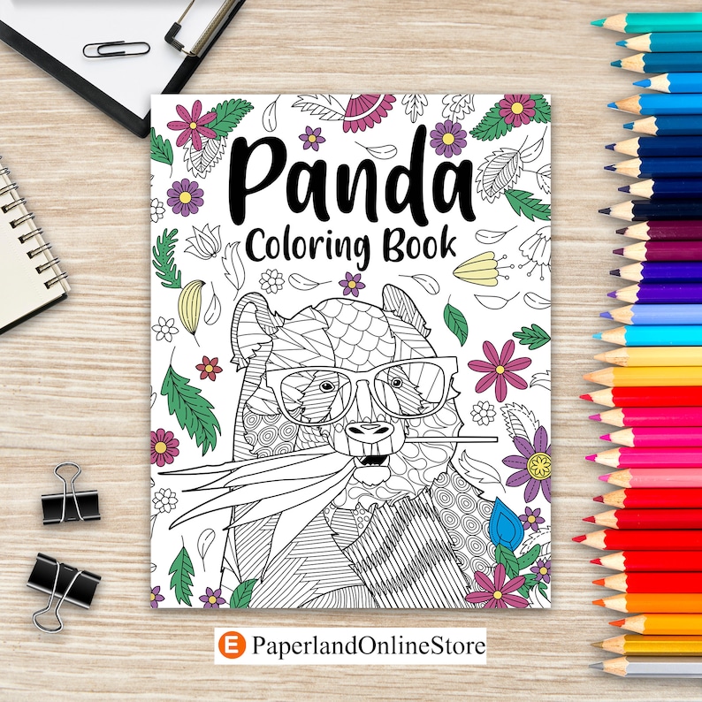 Panda Coloring Book Coloring Books for Adults Gifts for - Etsy
