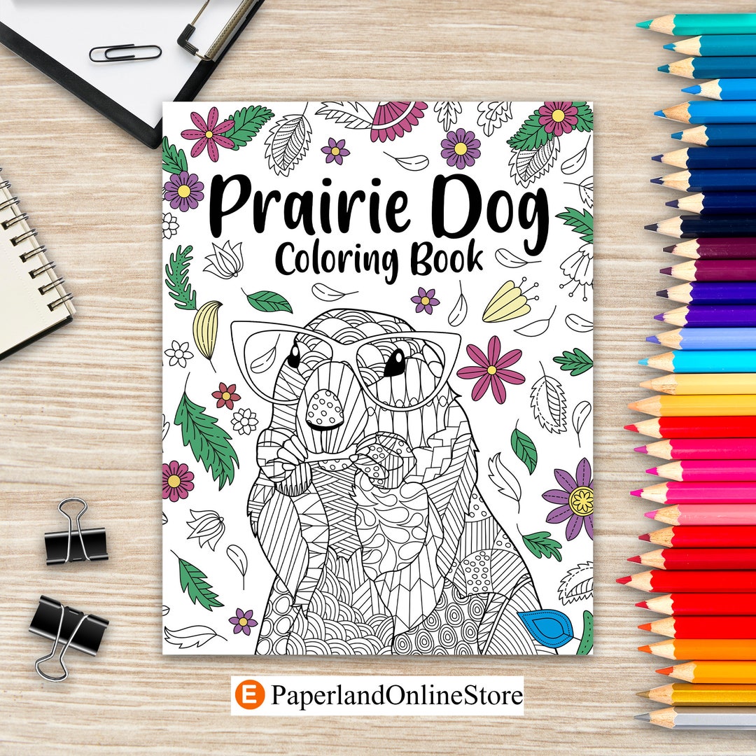 Prairie Dog Coloring Book, Coloring Books for Adults, Gifts for Prairie ...