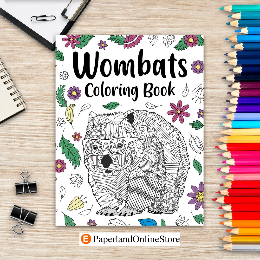Wombats Coloring Book, Zentangle Animal, Floral and Mandala Style ...