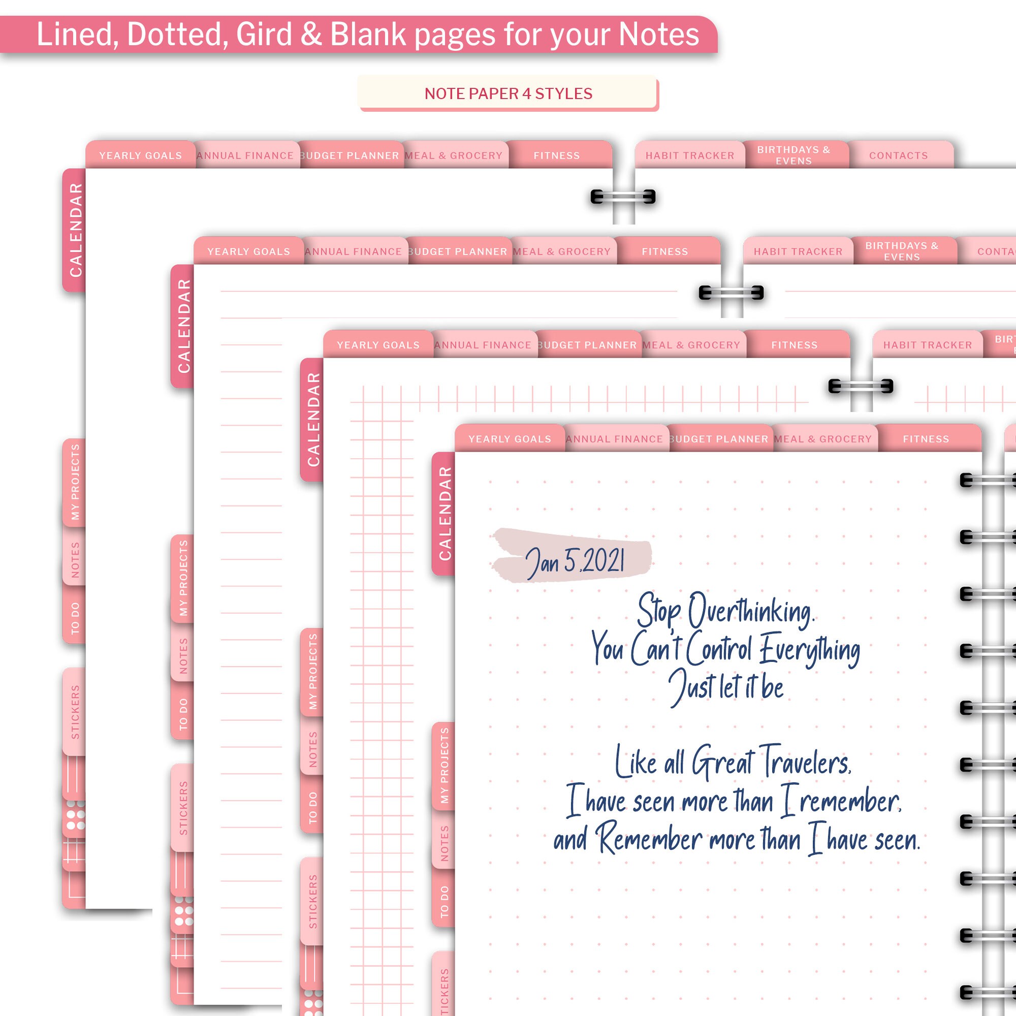 Pink Color Digital Planner Goodnotes Android or Ipad Planner - Etsy