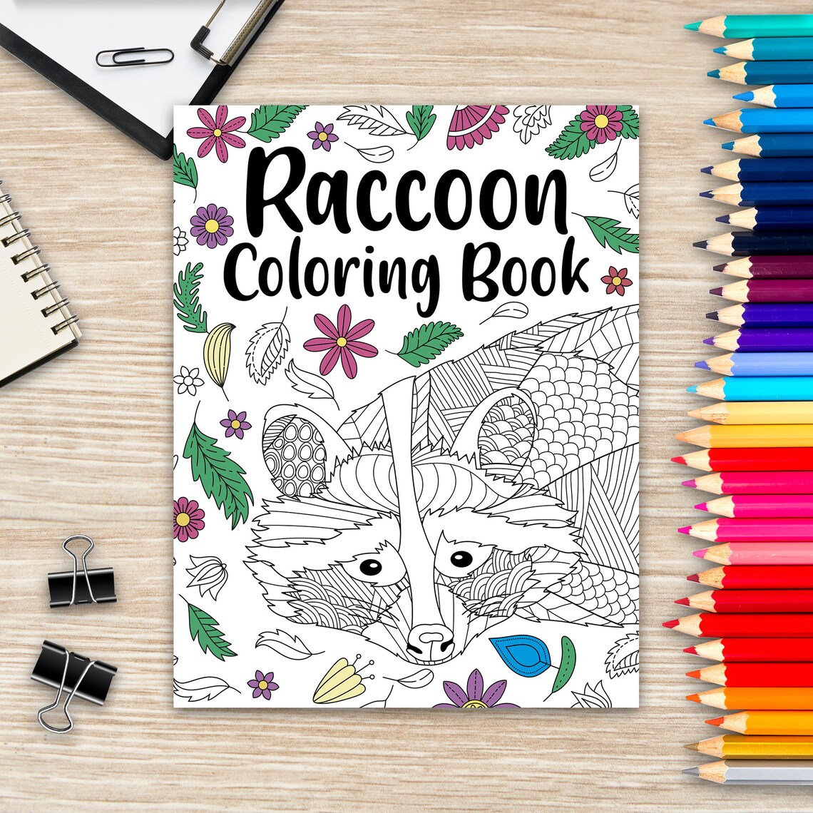 Raccoon Coloring Book Coloring Book for Adults Raccoon Lover - Etsy