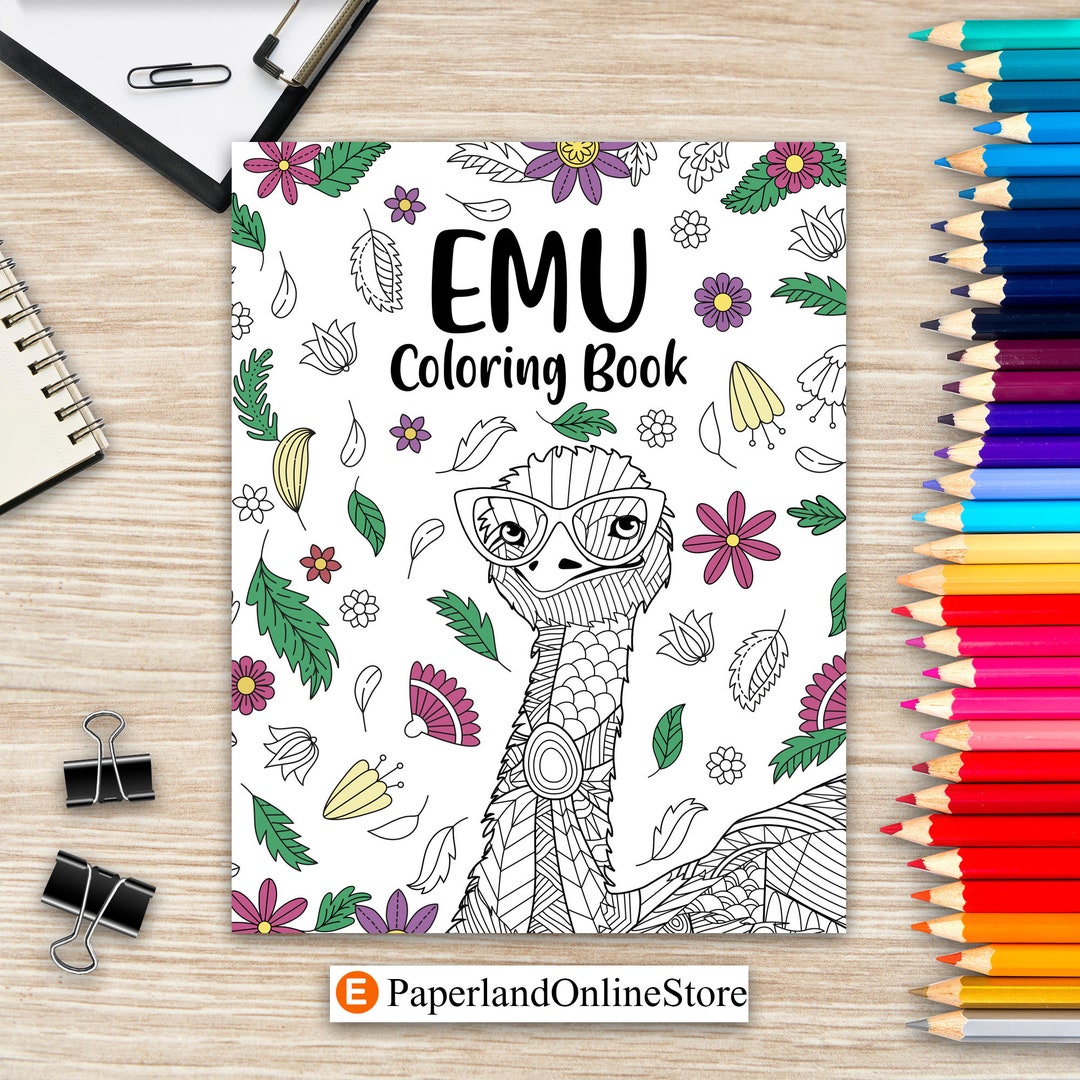 Emu Coloring Book, Adult Crafts & Hobbies Books, Floral Mandala Pages ...